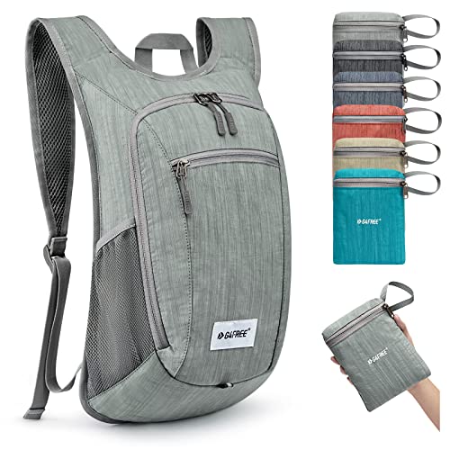 G4Free 10L/15L Hiking Backpack Lightweight Packable Hiking Daypack Small Travel Outdoor Foldable Shoulder Bag(Grey)