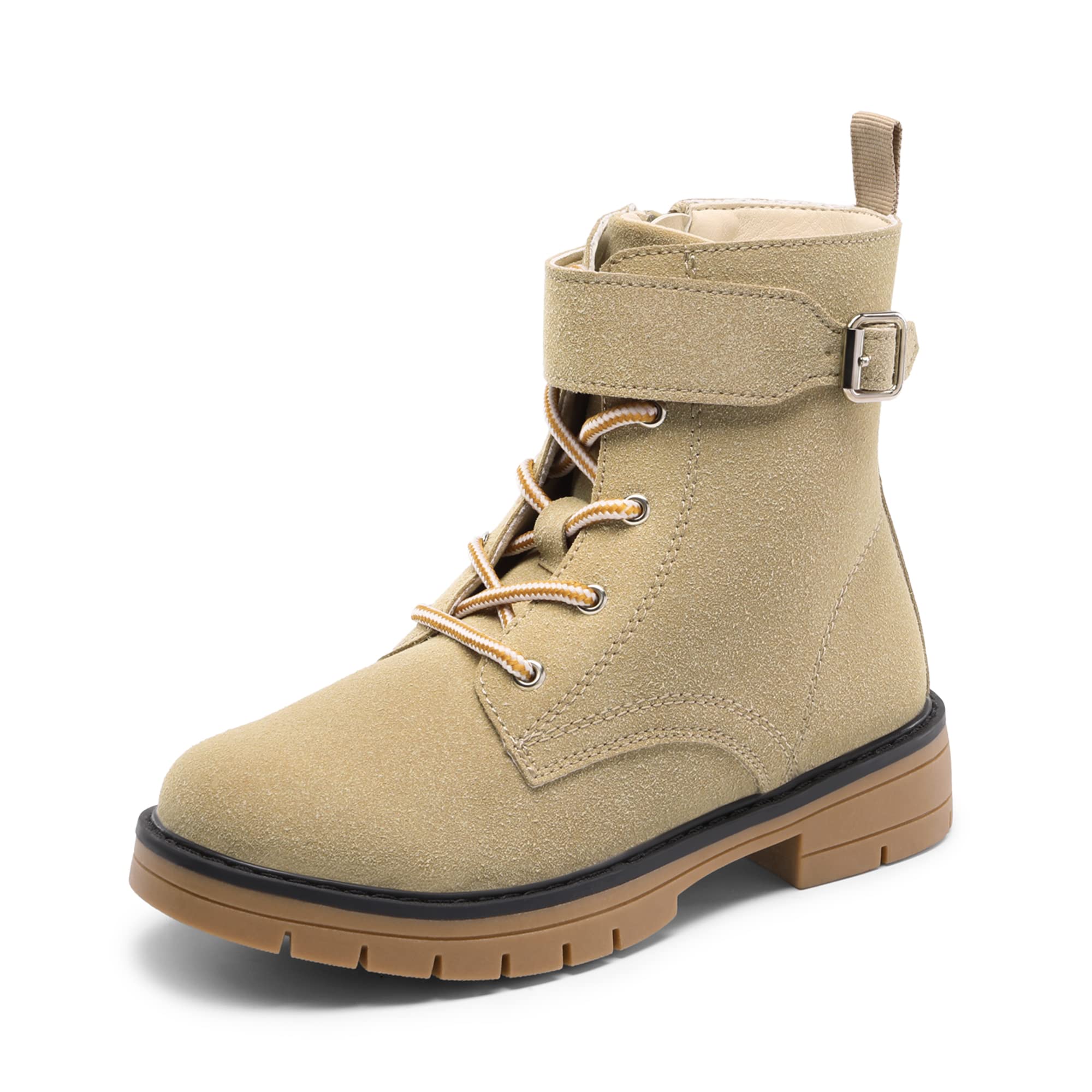 DREAM PAIRS SDBO226K Boys Girls Anckle Combat Boots Brown Size 2 Little Kid
