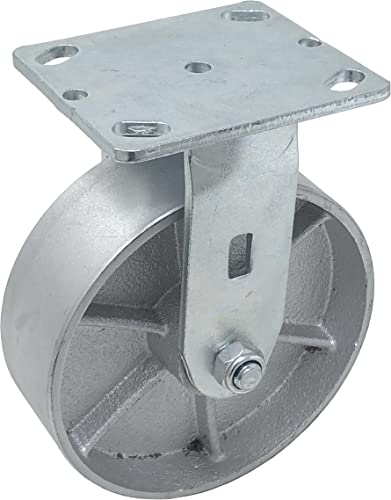 IconCasterWheels 6" x 2" Steel Heavy Duty Caster, Set of 4 Industrial Casters | 2 Swivel Top Lock Brake Caster & 2 Rigid Top Plate Caster | Top Plate 4 x 4.5", Load Capacity 4,800 lbs per Set (4-Pack)