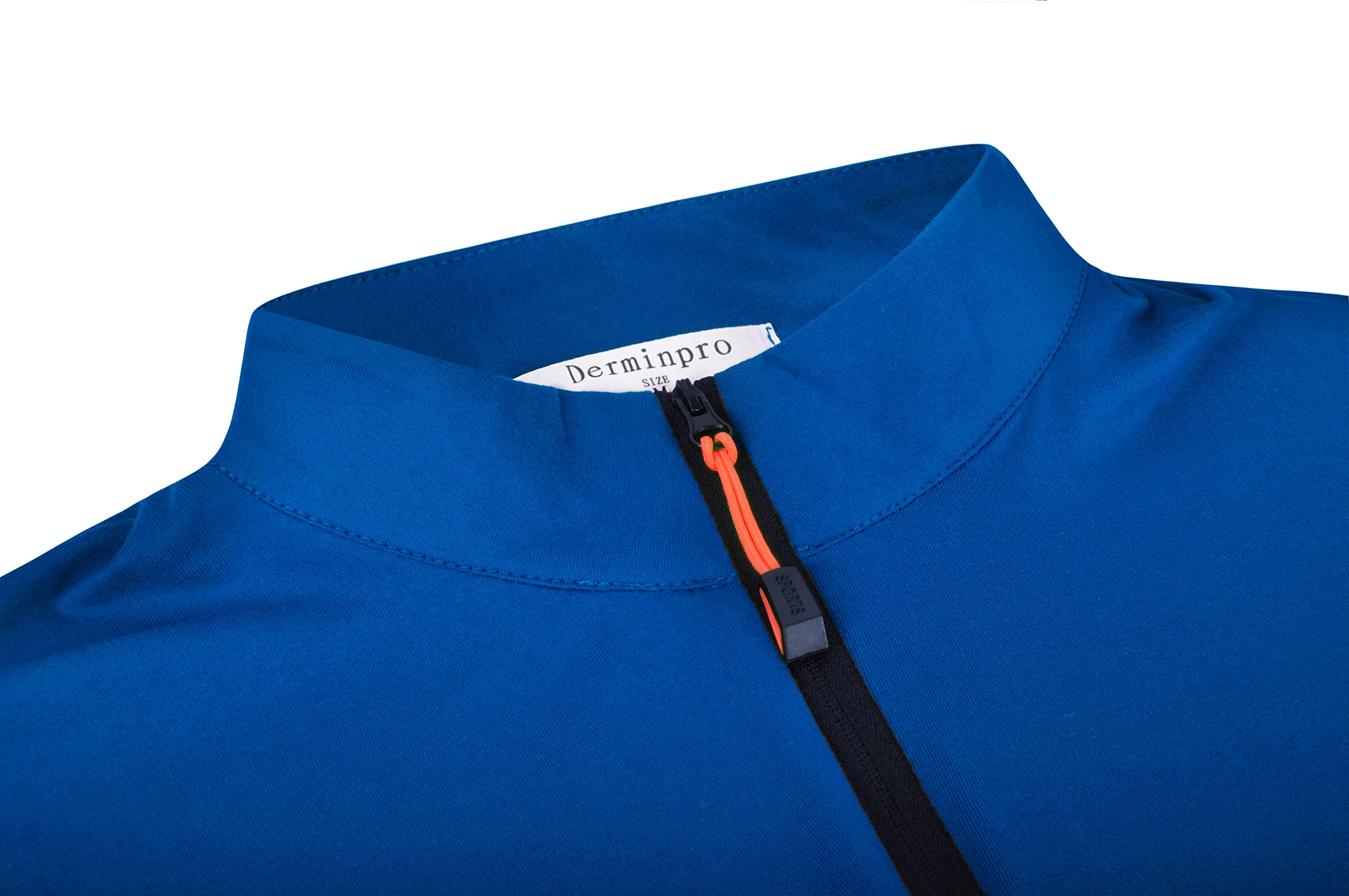 Derminpro Men's Lightweight Half Zip Pullovers Hiking Athletic Thermal Shirts Black Medium