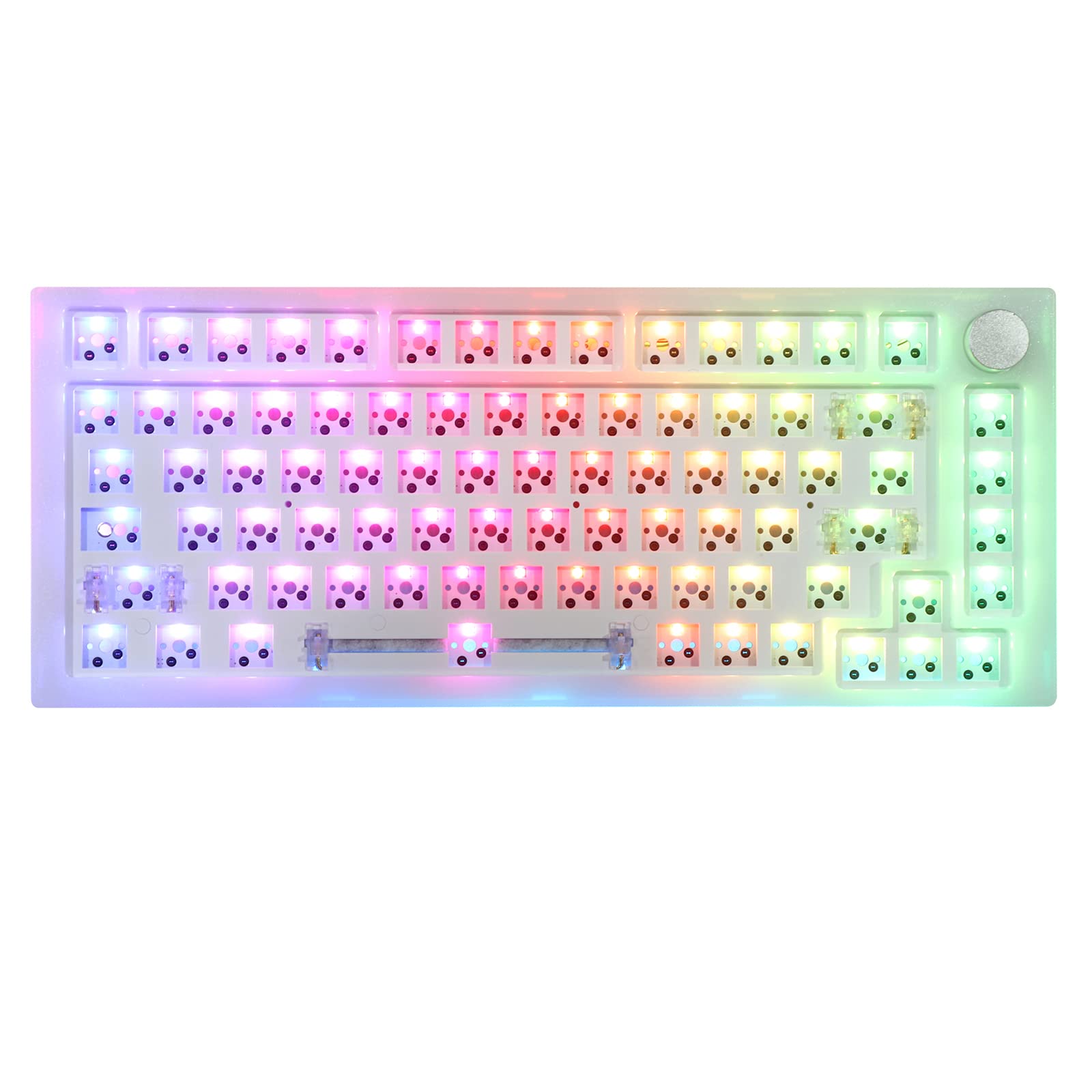 EPOMAKER Next time Skyline Gasket-mounted 75% Hot Swappable Wired Gaming Keyboard DIY Kit with RGB Backlight, Rotary Knob, Compatible with 3Pin 5Pin Gateron/Cherry/Kailh/Otemu Switch (White)