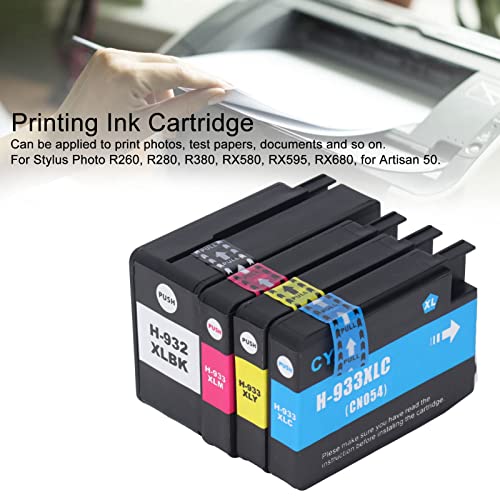 Ink Cartridge, 4 Colors Printing Accessory Desk Photo Printer for 6100 6600 6700 7110 7610 7612 7510 7512