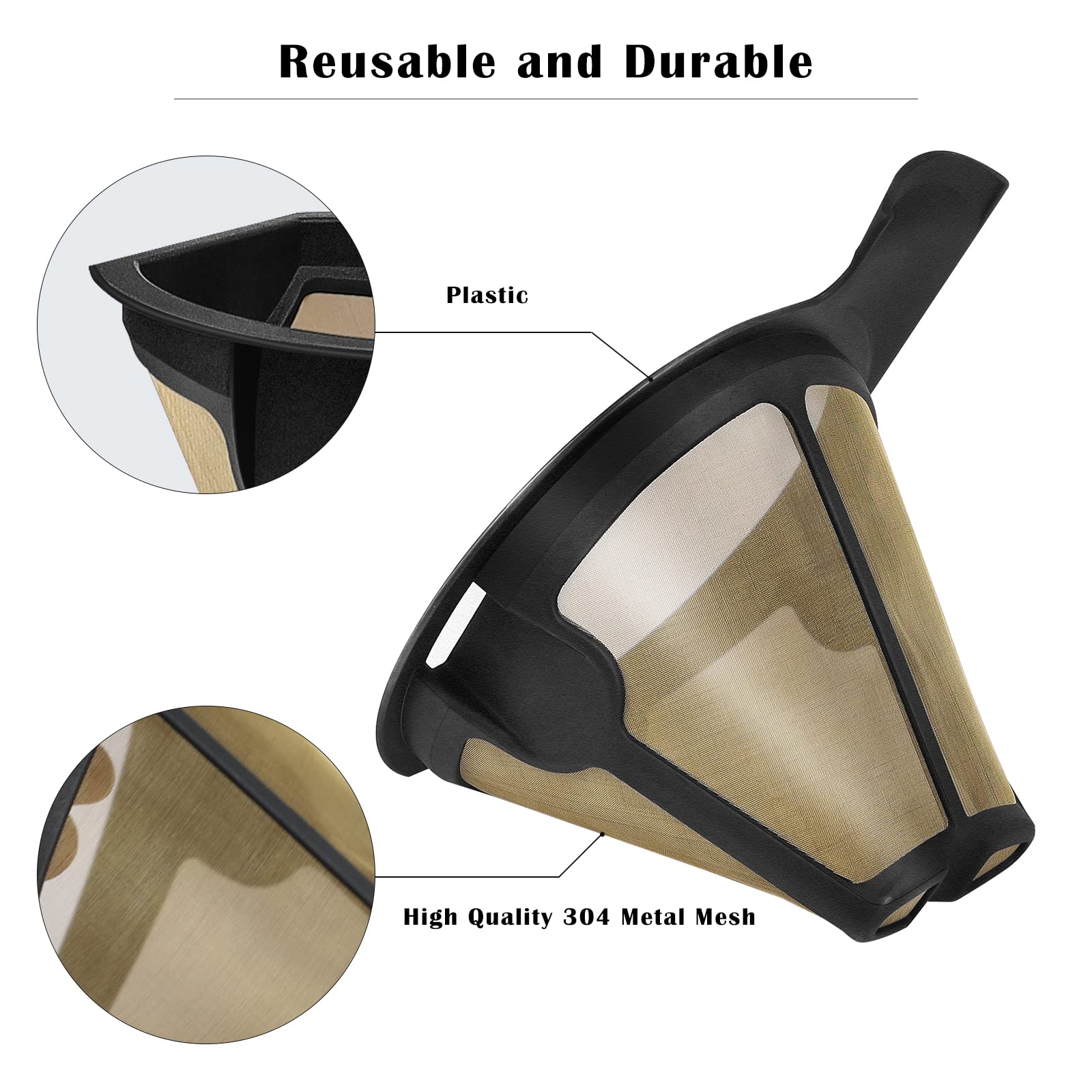 CUUKSHKN Reusable Coffee Filters, Replacement Coffee Filters, for Ninja Coffee Maker Filter and Brewers, Permanent Filter Compatible with CF09X Series Models (2 Pack)