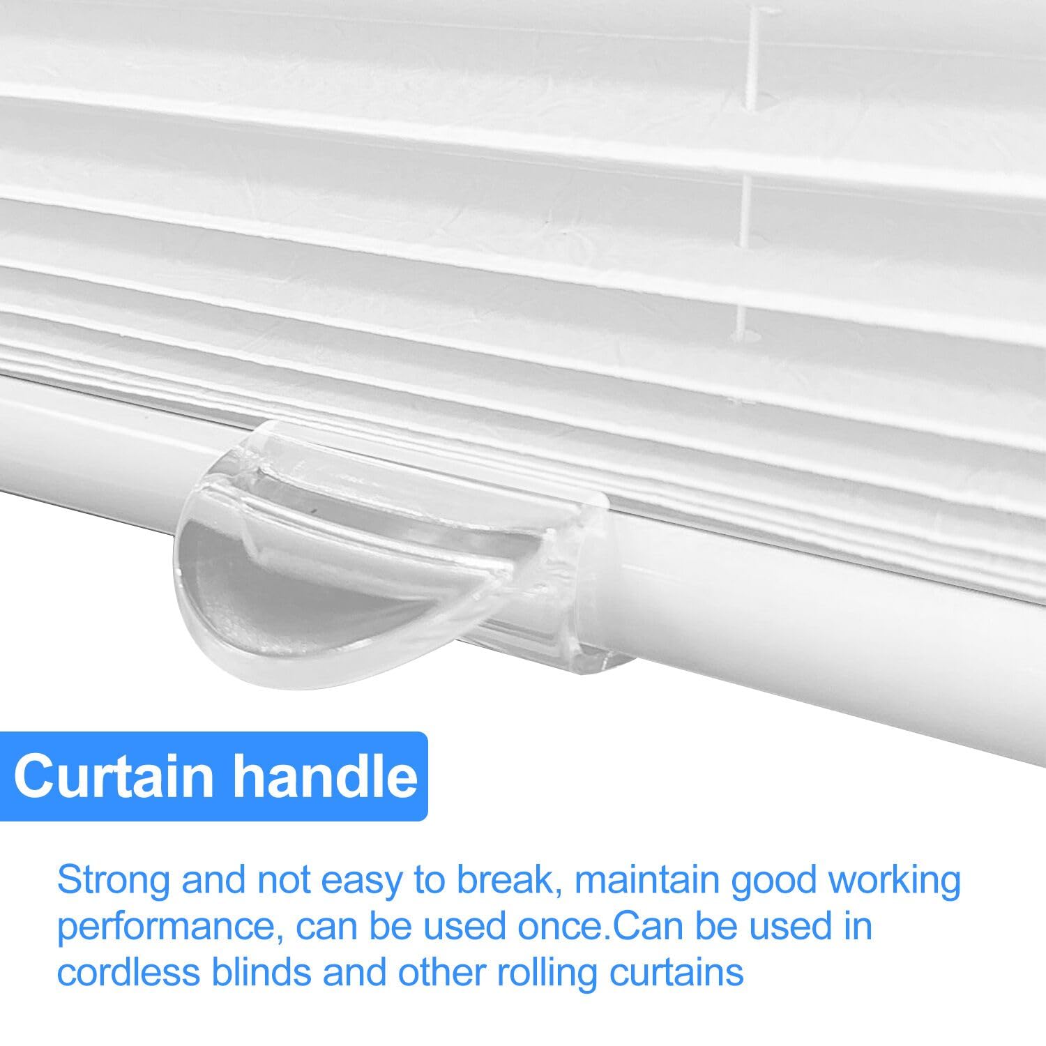 Cordless Pleated Window Shades Handle Clear Plastic Honeycomb Blinds Cellular Blind Roller Shade Lift Handles for Shades Bottom Rail or Rod