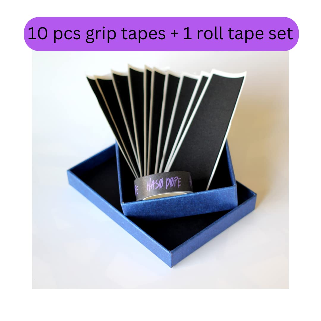 Fingerboard Grip Tape, 10 Pcs PRO Foam Custom Finger Skateboard Tape 110x38mm with 1 HASODOPE Tape