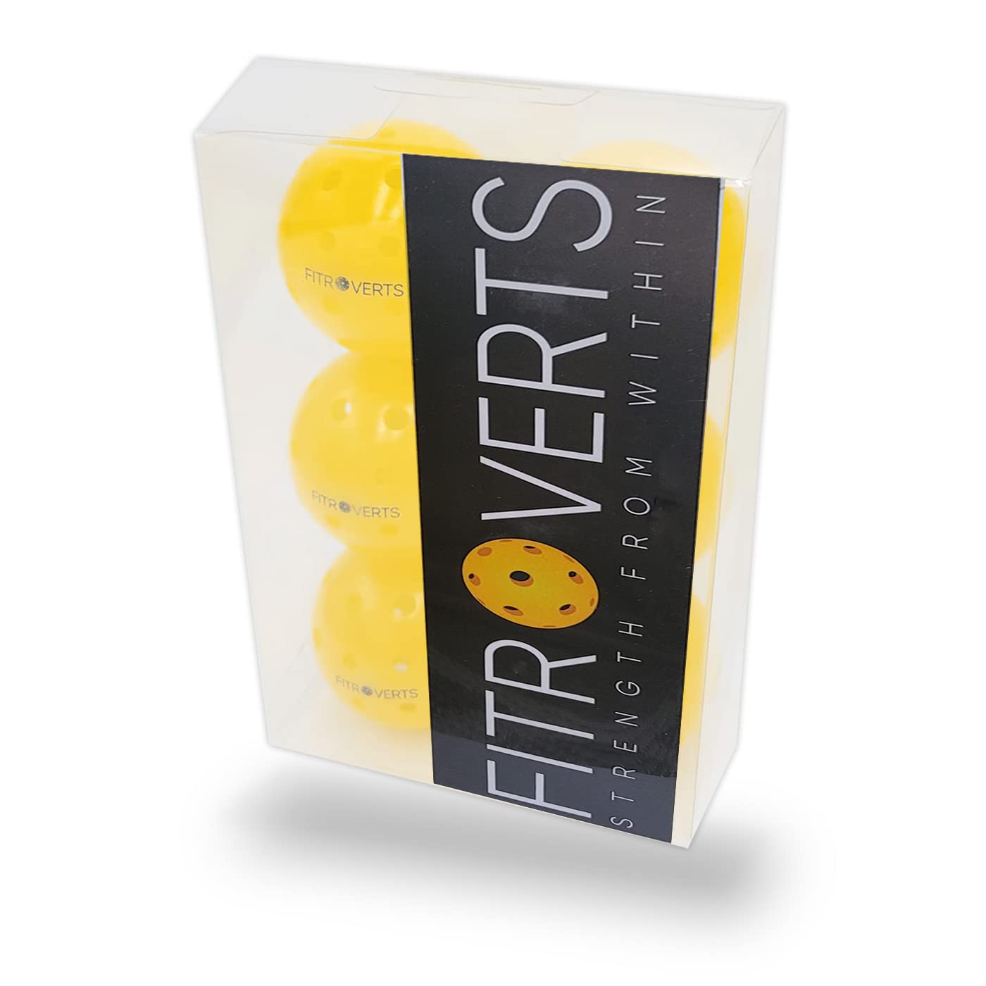 FITROVERTS USAPA Approved Indoor/Outdoor Pickleballs ◆ 6-Pack | One Piece Construction | Enhanced Yellow