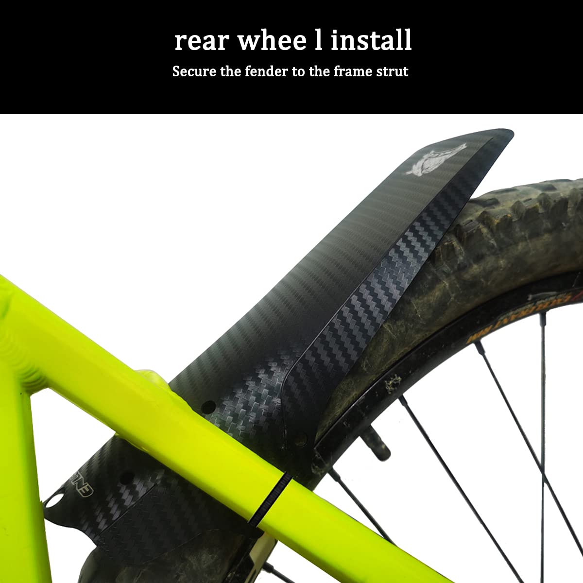 DERVISH 2PCS Mountain Bike Fender, Adjustable MTB Mud Guard, Front and Rear Compatible Mudguards, Easy to Install, Fits 26", 27.5", 29" Fat Tire Bikes and All Disc Brake Bicycles (K2)