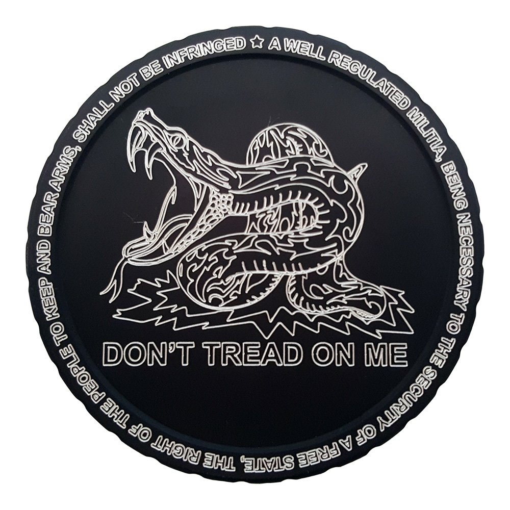 DipLidz Engraved snuff lid Don't Tread On me (2) (Black, 5600-Copenhagen FIBER BOARD