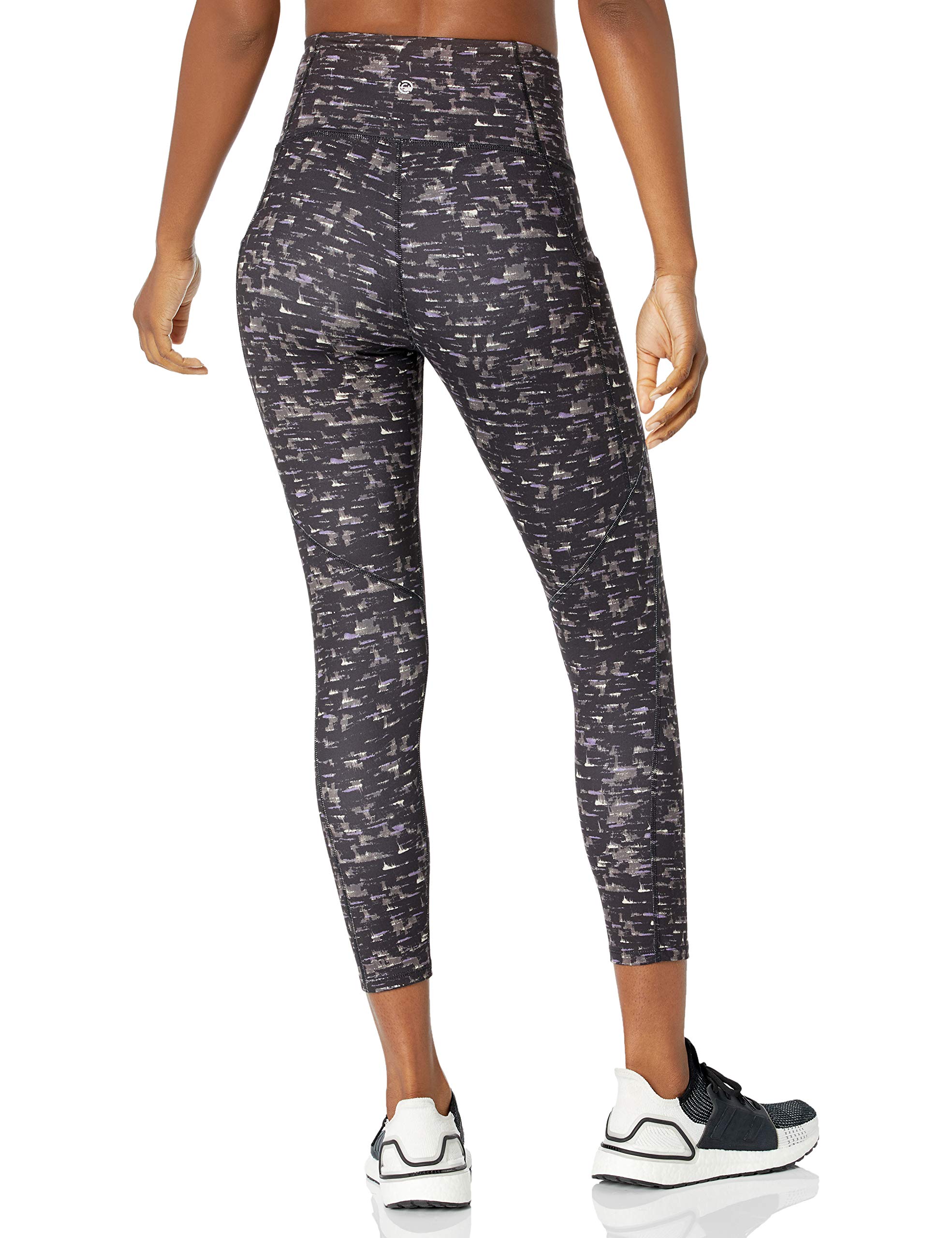 Core 10 Women's All Day Comfort High-Waist Side-Pocket 7/8 Crop Yoga Legging, Brushstroke, X-Large