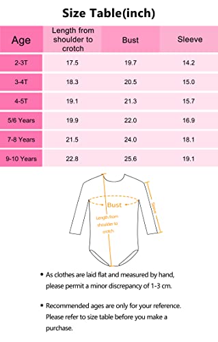 EQSJIU long sleeve leotards for toddler girls gymnastics 2t 3t 18-24 months green pink zebra gradient colors sleeved bodysuits