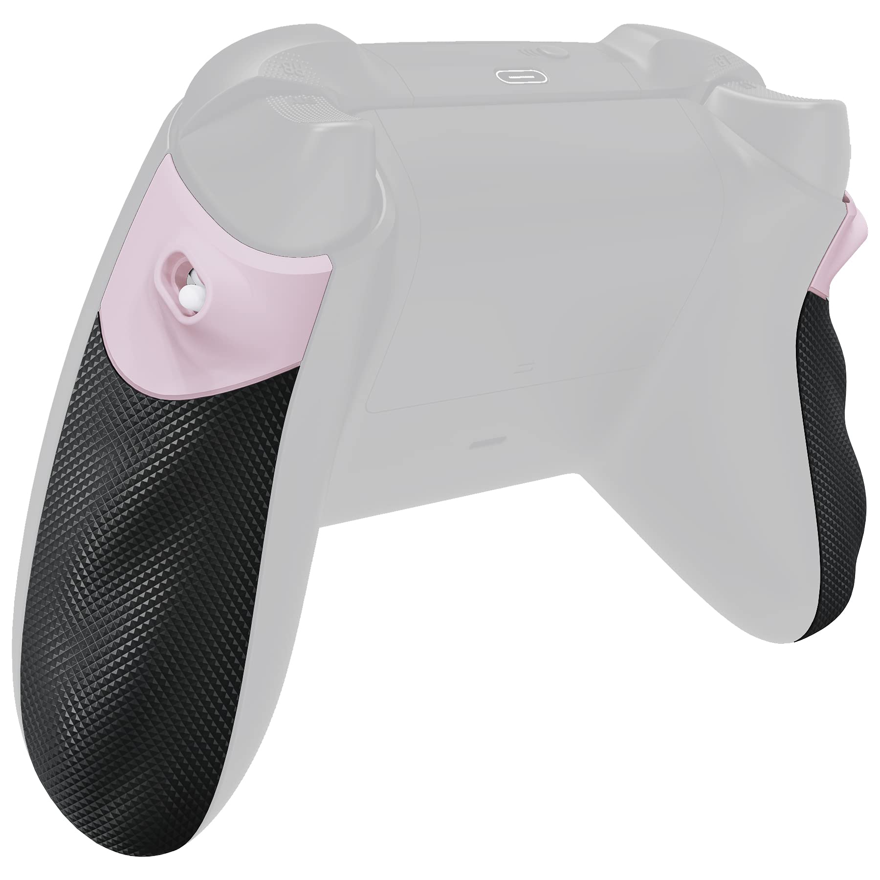 eXtremeRate Flexor Rubberized Side Rails Grips Trigger Stop Kit for Xbox Series X/S Controller, Ergonomic Trigger Stopper Handle Grips for Xbox Core Controller – Diamond Textured Cherry Blossoms Pink