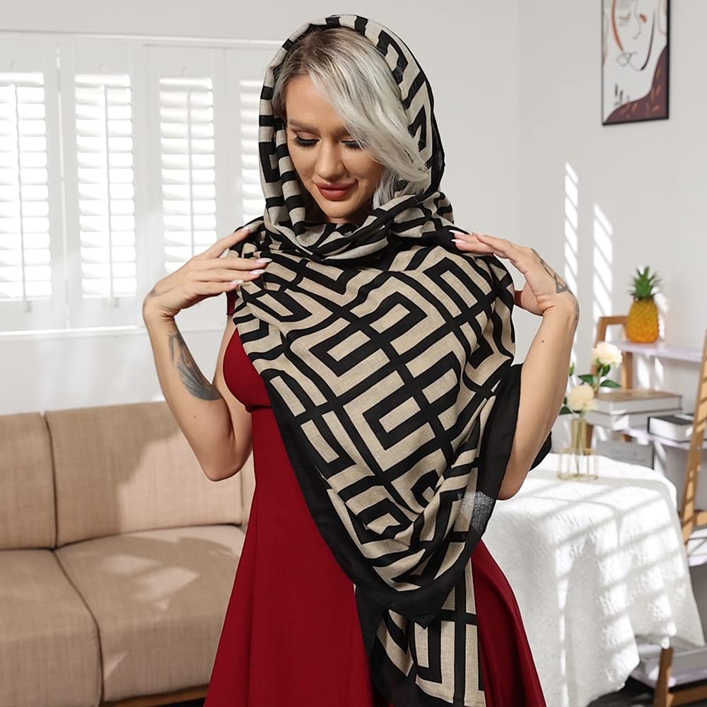FINIZO Women's Scarves Lady Light Soft Fashion Solid Scarf Wrap Shawl for All Season (Beige)