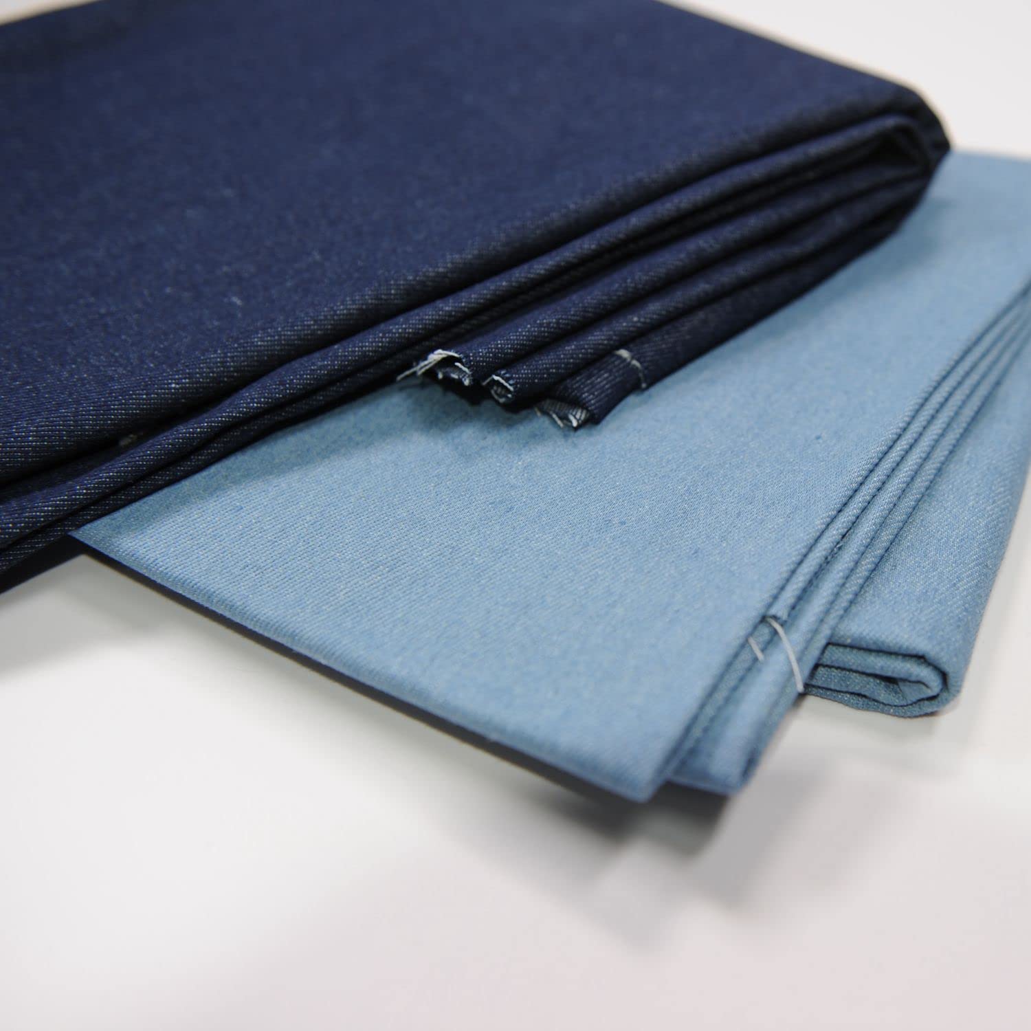 Denim 9 OZ.Indigo Washed of Deep Col 100% Cotton Fabric 62' ' Wide by The Yard(Deep-Indigo), Light-indigo