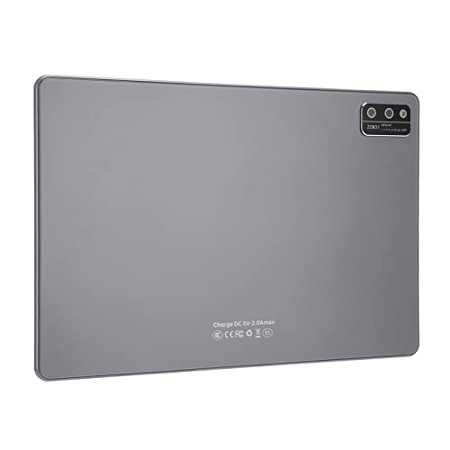 fannay Tablet PC, 10.1 Inch Smart Tablet 100β240V 5GWiFi 5.0 Gray Front 800W Rear 2000W 8GB RAM 128GB ROM for Home for Travel (US Plug)