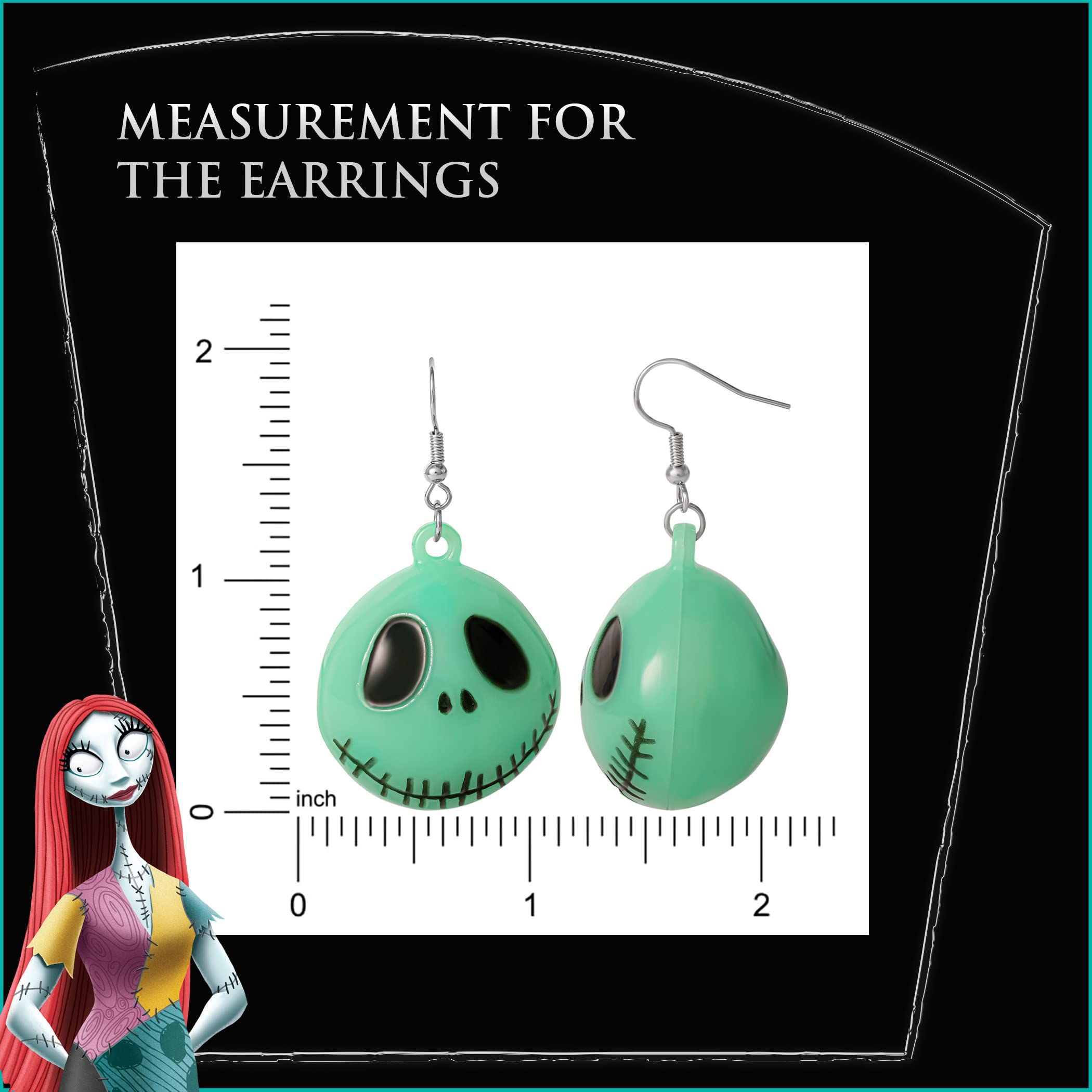 Disney The Nightmare Before Christmas Womens Earrings - Dangle Light-Up Earrings - Jack Skellington Earrings - Disney Earrings