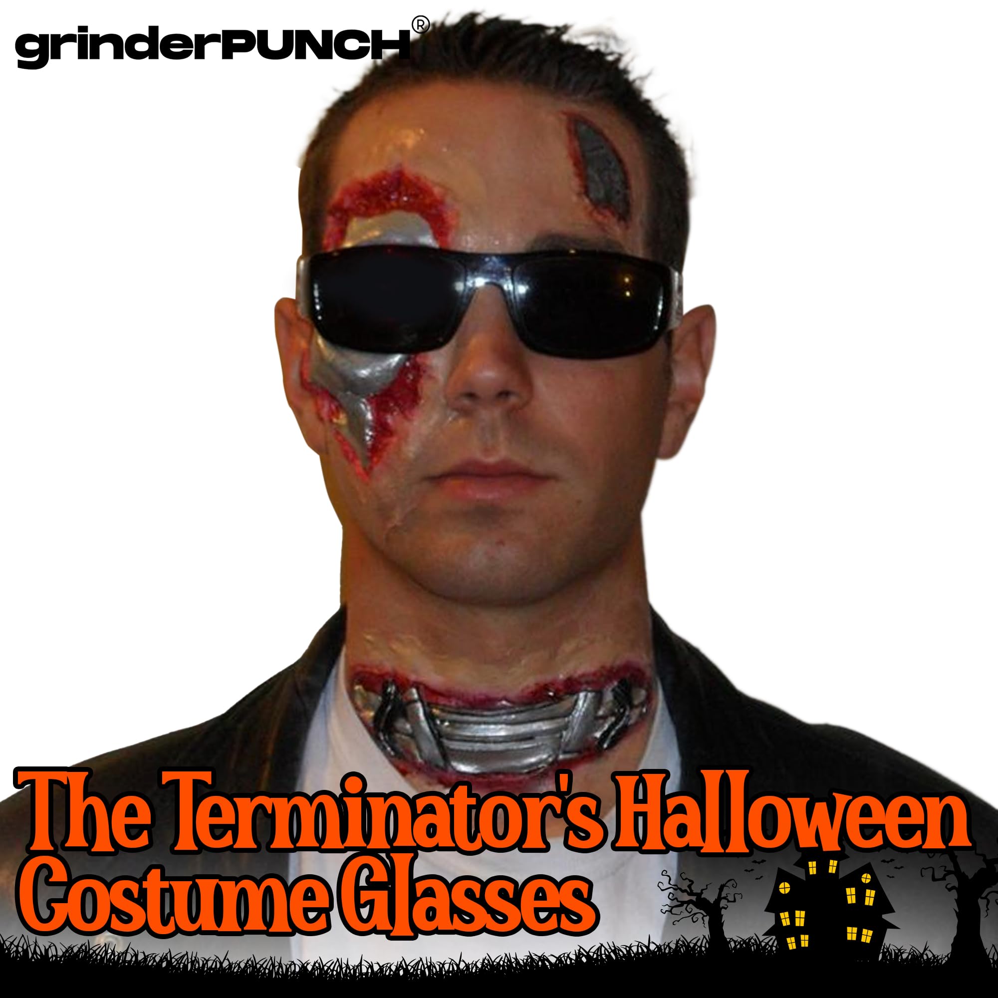 grinderPUNCH Mens Black Super Dark Sunglasses - Slim Wrap Around Gangster Style (Matte Black)