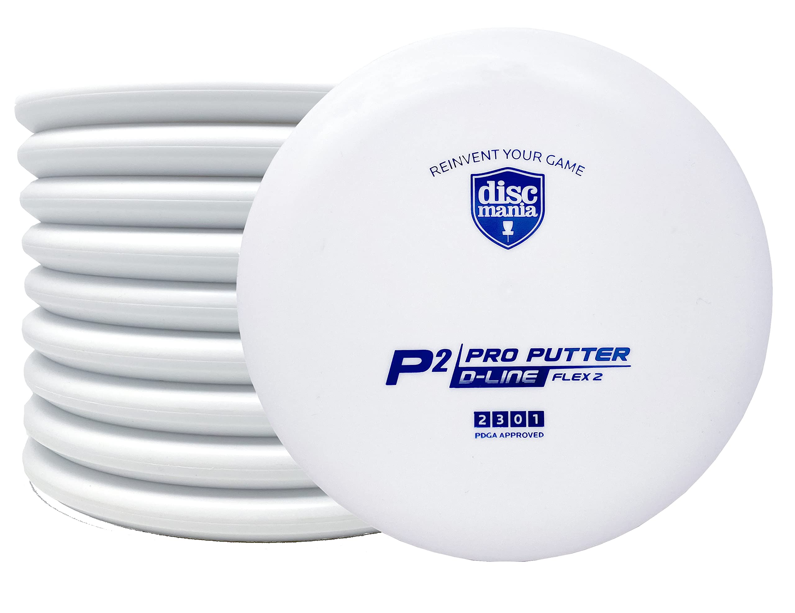 Discmania P2 Disc Golf Putter – Disc Golf Putter Pack – Flex 2 P2 Disc Golf Putter with Stable Disc Flight, Practice Putter Pack (Colors May Vary) (10 Pack)