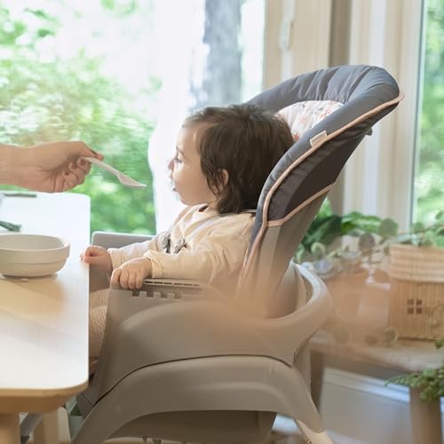 Ingenuity Full Course 6-in-1 High Chair - Baby to 5 Years Old, 6 Convertible Modes, 2 Dishwasher Safe Trays - Milly