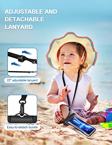 Vuwwey Waterproof Phone Pouch, [Built-in Pocket] Floating IPX8 Waterproof Phone Case with Adjustable Lanyard, Underwater Dry Bag Compatible with iPhone 14 13 12 11 Pro Max and Up to 6.9''- 2 Pack