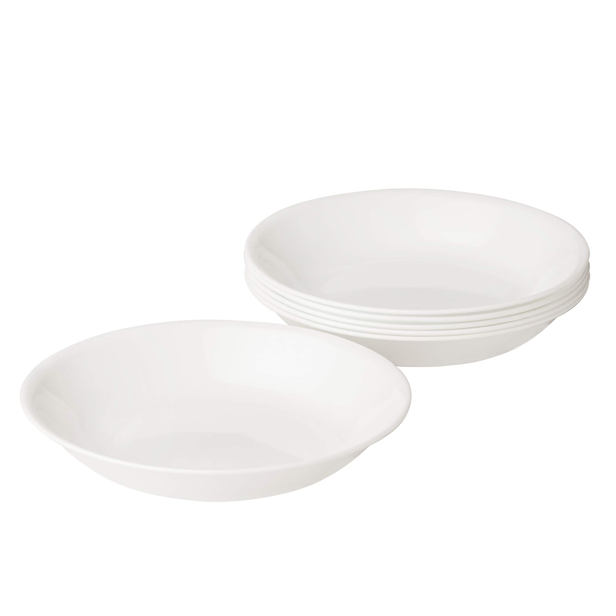 Corelle 18-Piece Dinnerware Set, Winter Frost White, Ceramic and Glass, Includes 6 Dinner Plates, 6 Appetizer Plates, and 6 Bowls, Lightweight and Easy to Handle