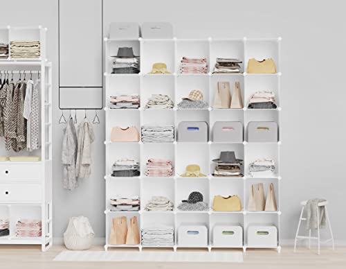 HOMIDEC Closet Organizer, 12-Cube Closet Organizers and Storage, Portable Closet Shelves, Clothing Storage (White)