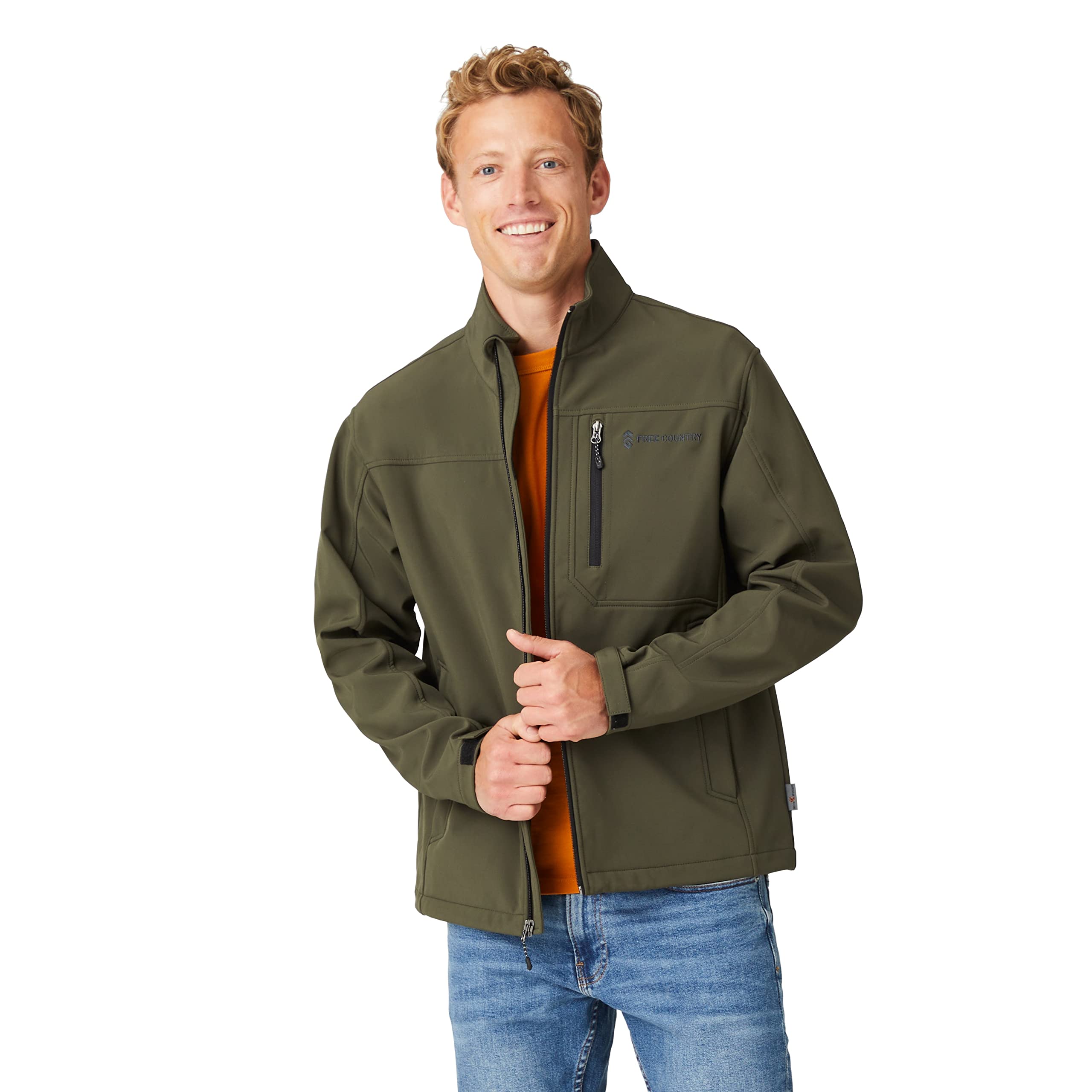 Free Country Men's Journeyman Flex Super Softshell® Jacket Dark Olive XXL