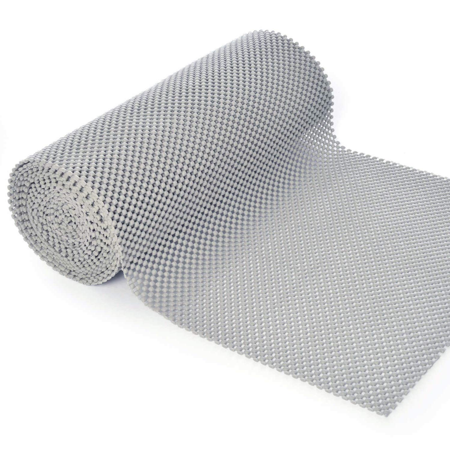 Drawer Liner Non Adhesive Kitchen Shelf Liner, Non Slip Mat Cabinet Grip Liner 12 inch x 240 inch (Grey)