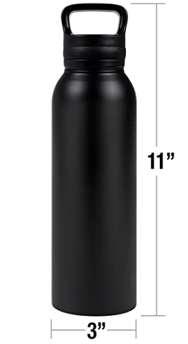 Scooby Doo! OFFICIAL Ruh Roh Face Pattern 24 oz Insulated Canteen Water Bottle, Leak Resistant, Vacuum Insulated Stainless Steel with Loop Cap, Black