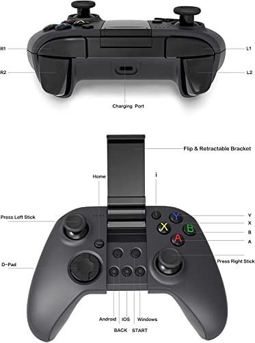 Game Controller Wireless Joystick Bluetooth Android Gamepad Gaming Remote Control for Android Smartphone/Tablet/Smart TV/TV Box/for Windows XP/7/8/10 / for Sony Playstation 3