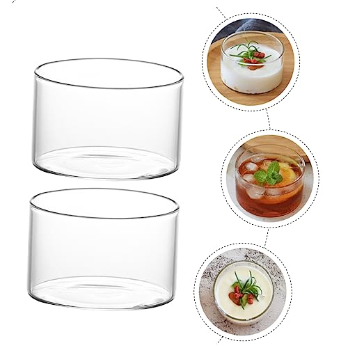 Healifty 6 Pcs Pudding Mold Cups Round Glasses Juice Glass Candy Mold Round Dessert Bowl Glass Jelly Bowl Cocktail Glasses Glass Pudding Cup Dessert Supply Transparent Yogurt Cup With Cover