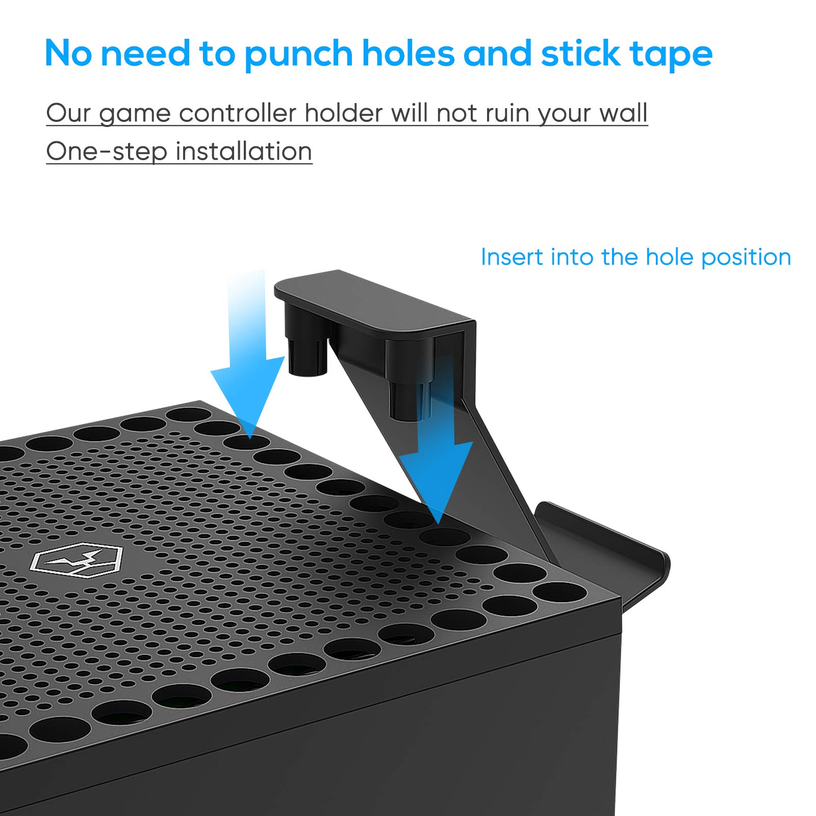Dust Cover for Xbox Series X Console with 2 Controller/Headset Mount, Dust Mesh Cooler Filter Cover Gaming Controller Mount Stand Headset Hanger Hook for Xbox Series X