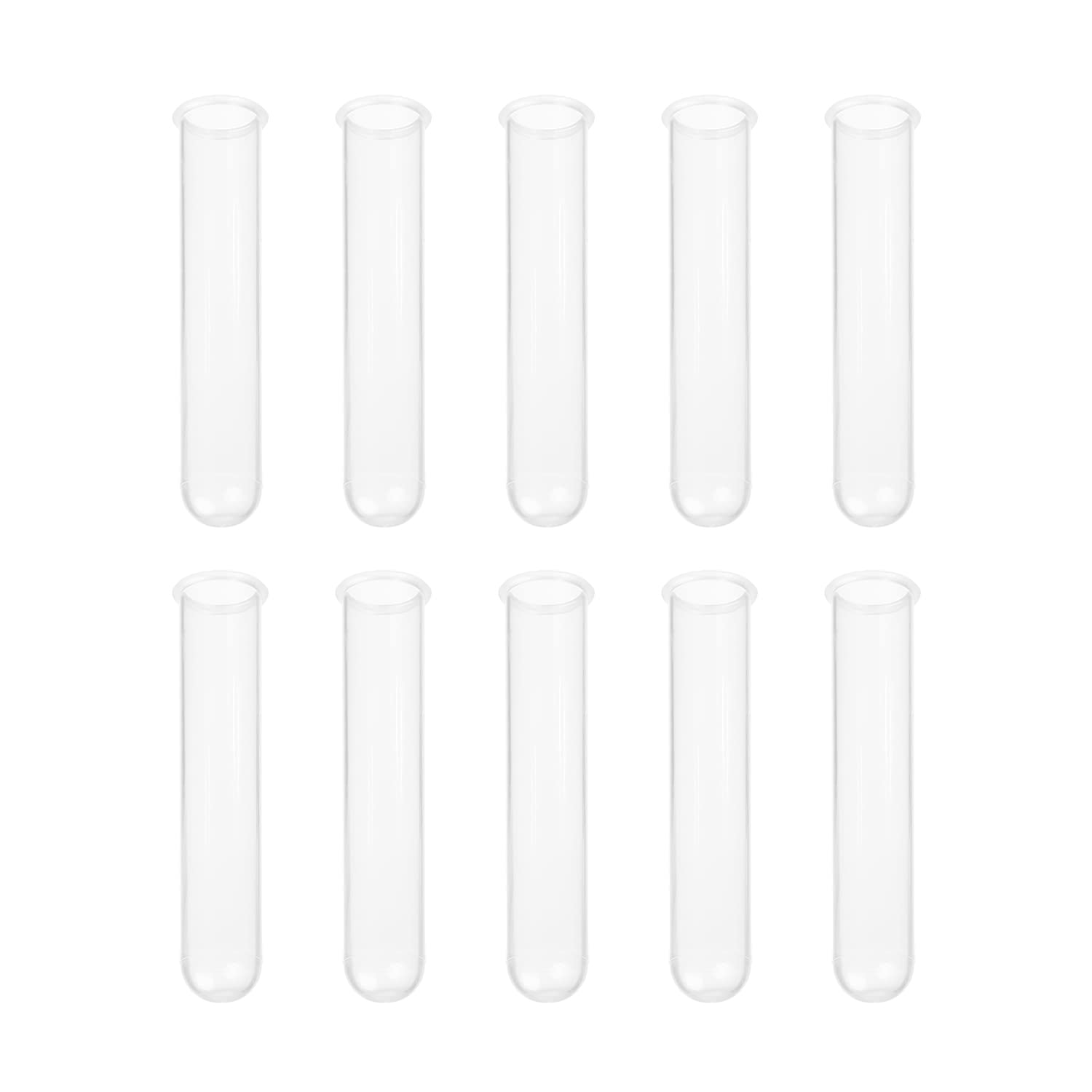 Othmro 20ml 100pcs Plastic Lab Centrifuge Tubes, 21 * 109mm Vial Test Tube Sample Storage Container Liquid Centrifuge Tube Round Bottom with Plug-in Cap for Beads Yeast Specimen Sample Laboratory