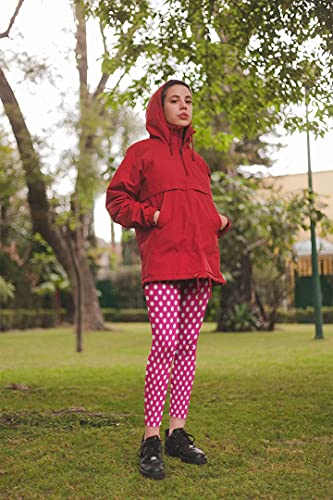 sissycos Women's Polka Dots Printed Leggings 80s Buttery Soft Stretchy Pants (Large-XX-Large, Polka Dots Rose Red)