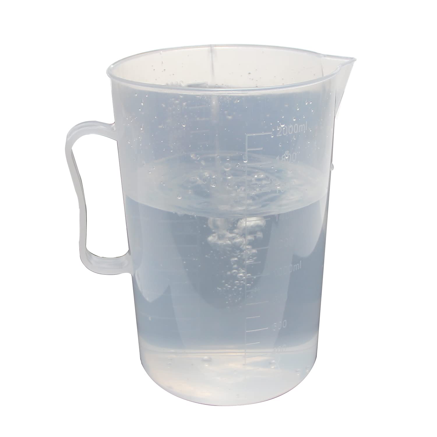 Othmro Measuring Cup 2000ml PP Plastic Graduated Beaker Transparent for Lab Kitchen Liquids 1pcs