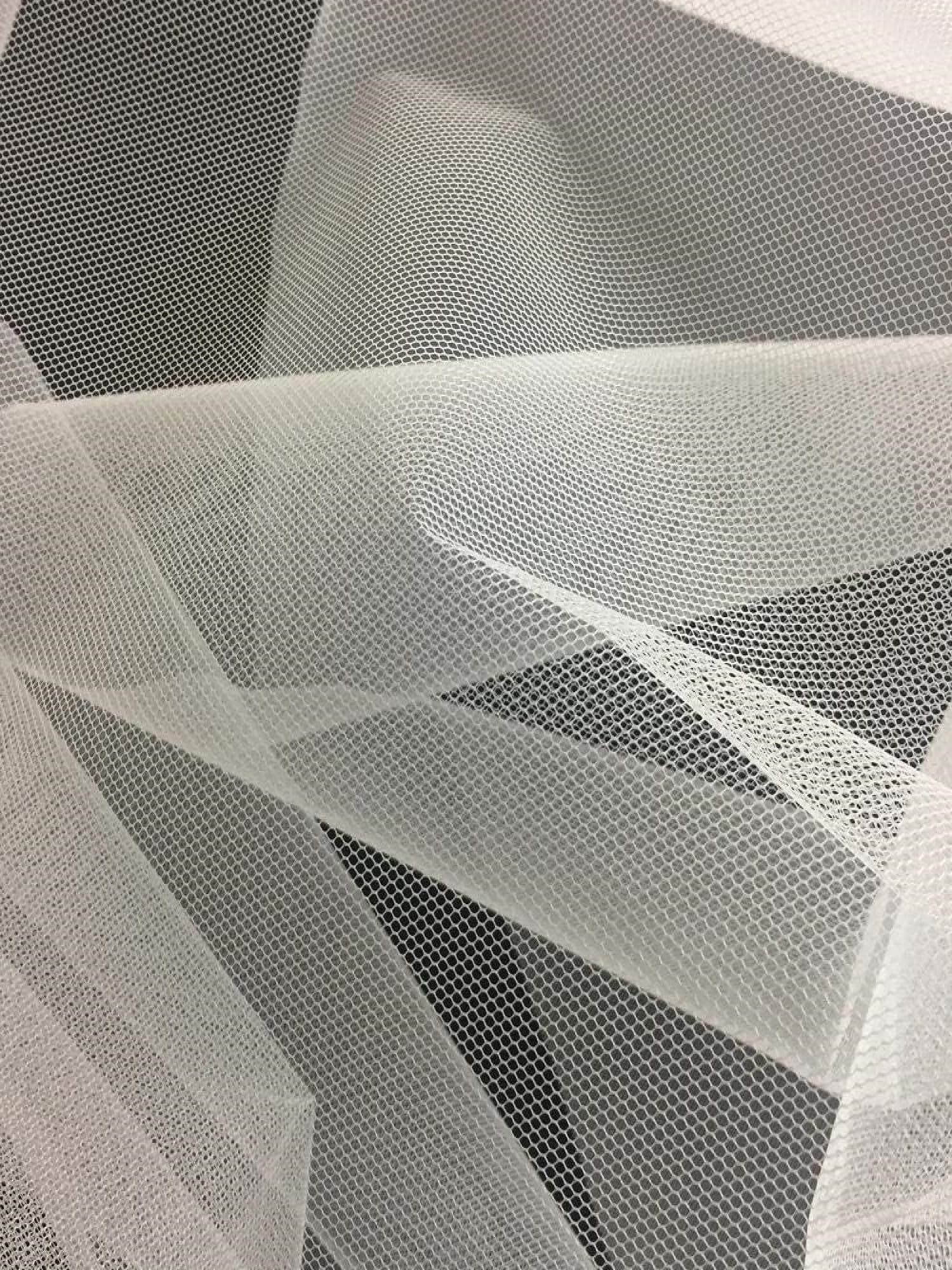 Keily & Megan Inc, 58" Wide Petticoat Hard Net Fabric Stiff Tulle Mesh Can-Can Net Wrap-Around Mesh Fabric by The Yard (White, 1 Yard)