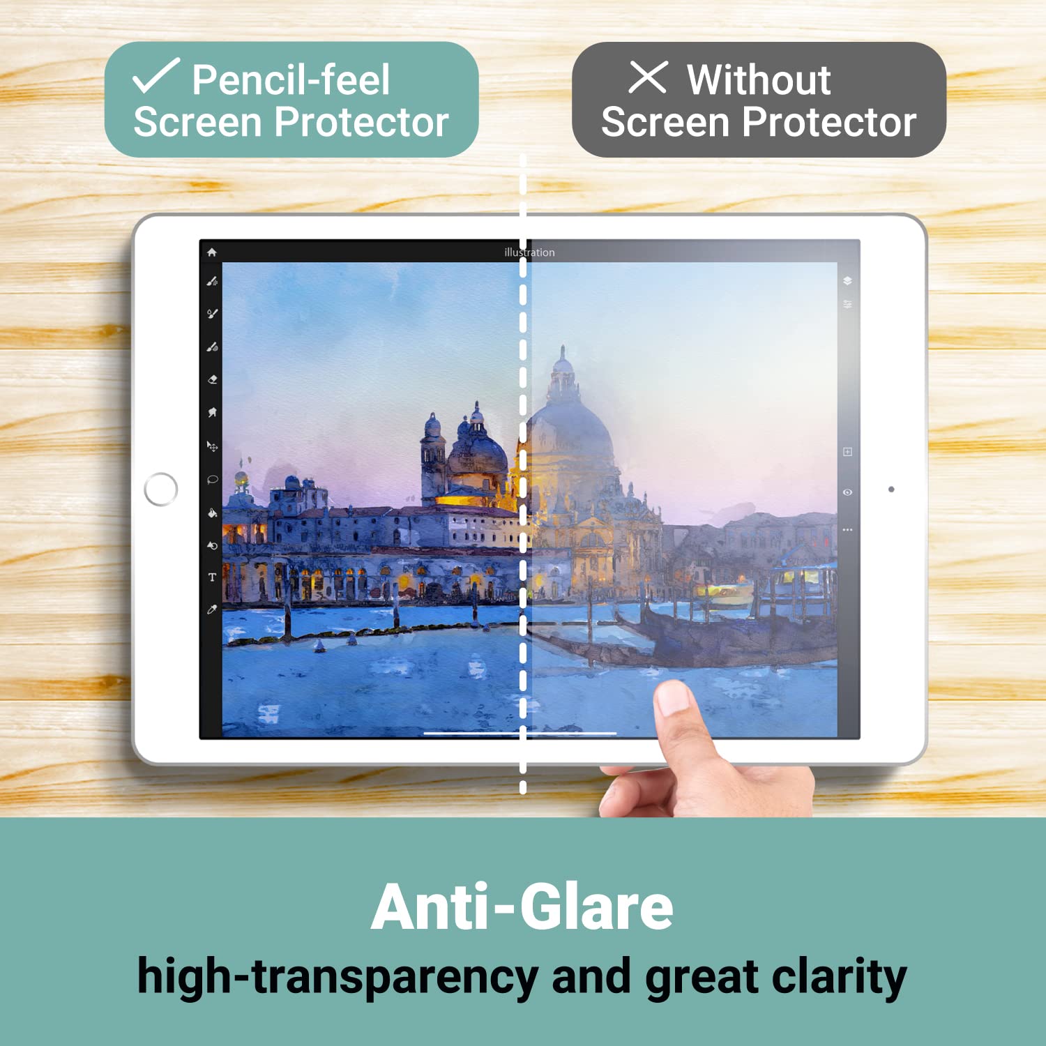 ELECOM Pencil Feel Screen Protector, Easy-Install, Bond type, Japan Made, iPad 7 8 (10.2", 2020,2019) Drawing/Notetaking/Anti-glare, Apple Pencil Compatible(TB-APB102-W)