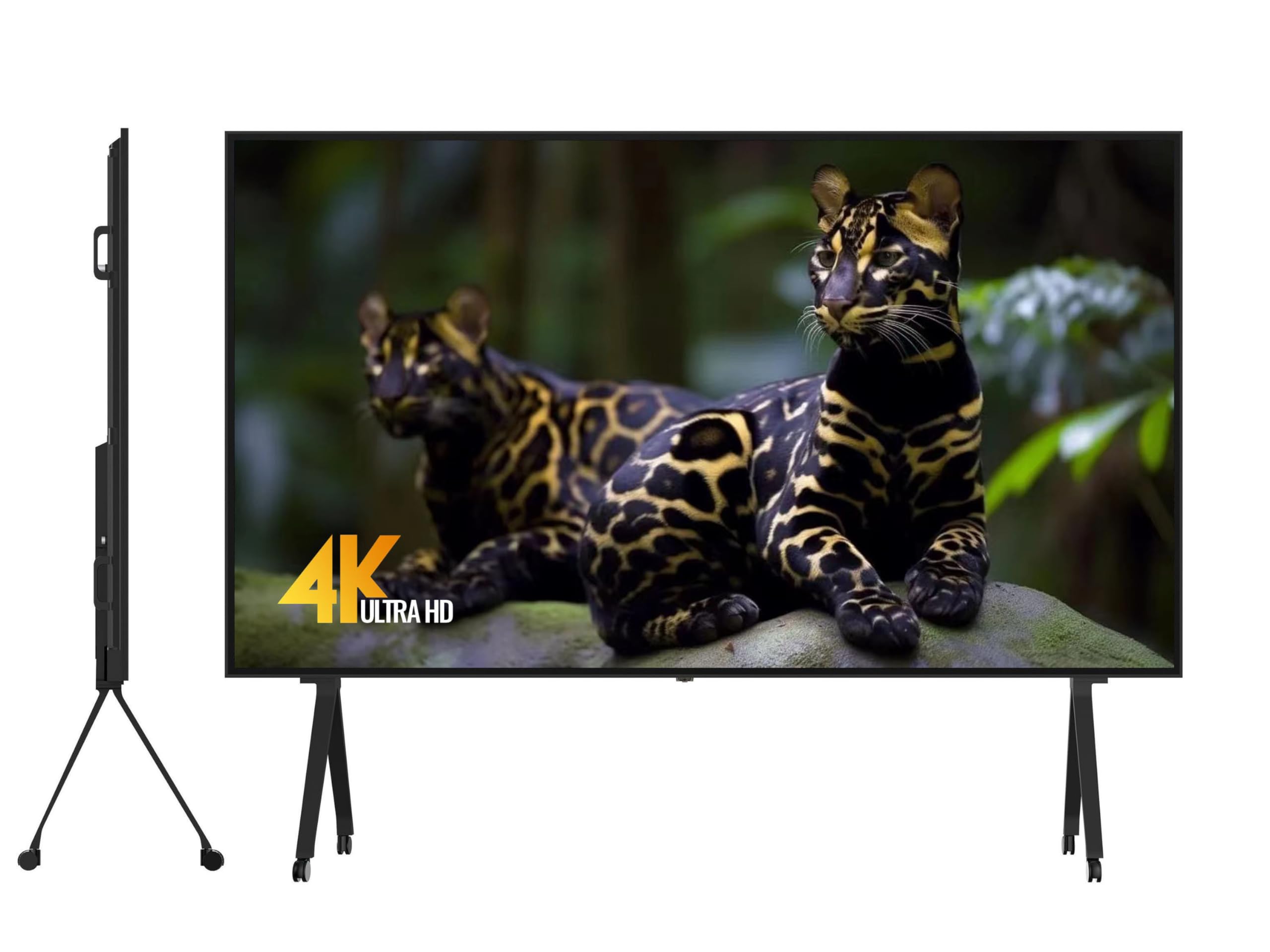 GTUOXIES 98 Inch 4K Digital Signage TV A+ Panel with Floor Stand, Civil, Commercial with Wi-Fi, Bluetooth, HDMI, USB, Wire/Wireless, Full Array LED Back Light