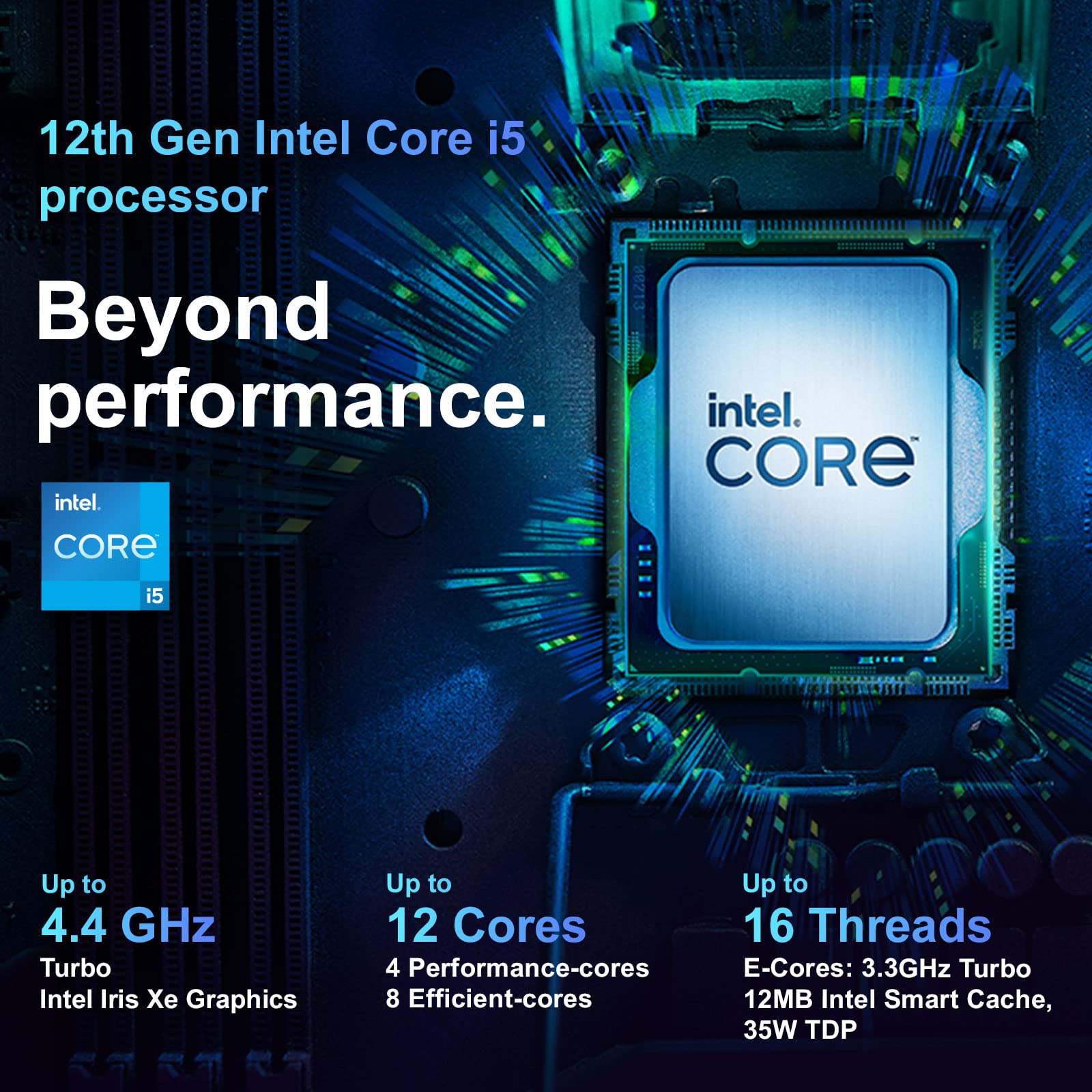 GEEK+ Intel NUC 12 Pro Mini PC, with 12TH GEN Core i5-1240P 12-Cores, Upto 4.4GHz Turbo, 16 Threads, 12MB Intel Smart Cache, 28W Intel Iris Xe Graphics, 16GB RAM, 512GB SSD, Win 11 Pro(NUC12WSHi5