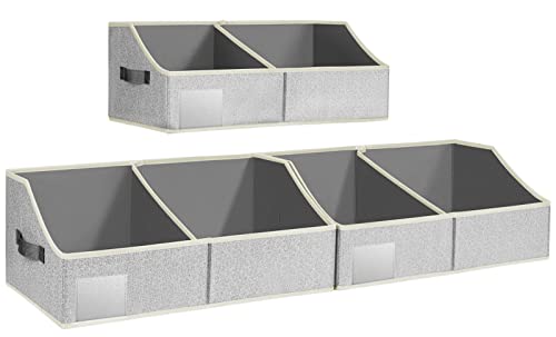 homsorout Storage Bins, 3 Pack Fabric Bins baskets for Closet Organization, Cube Storage Organizer Bins for Clothes, Toys, Books, Office Supplies, Grey