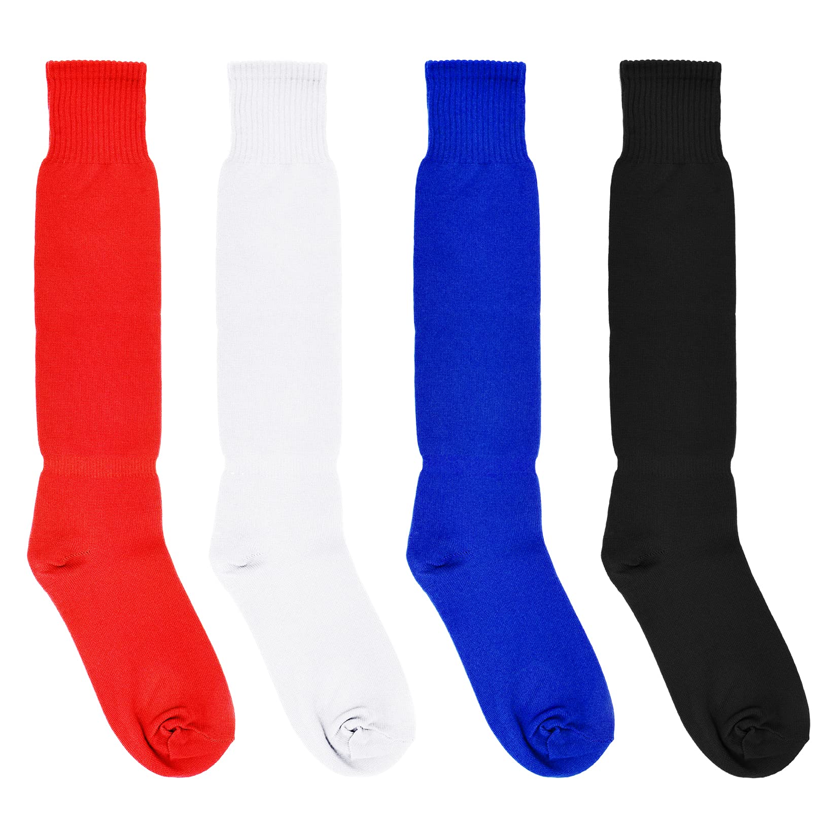 Dxhycc 4 Pairs Knee High Socks Casual Solid Knit Knee Socks for Men and Womens
