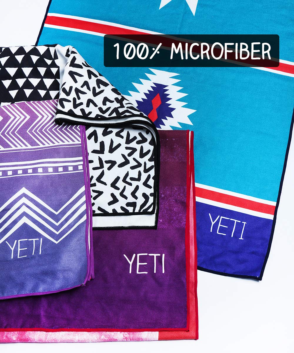 YETI YOGA - The Diamond Yoga Towel, Lightweight Slip-Free Yoga Mat Towel, 100% Microfiber