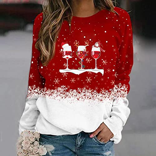 GuangYuan Sweatshirt For Women Plus Size Plain Fashion Hoodies Oversized Long Sleeve Tees Flowy All-match Pullovers Clothes Outfits Red
