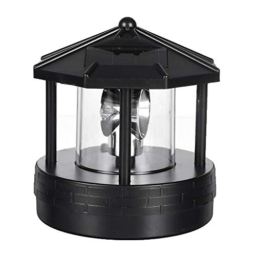 Dheera Solar LED Rotating Lighthouse, Bright LED Patio Decking Garden Rotating Light, Garden Yard Lawn Lamp for Outdoor Home