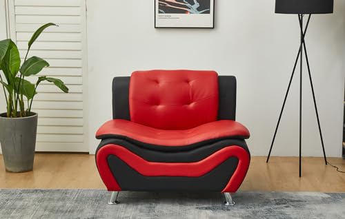 Kingway Inc Chiar Chaises Longues, 1 Seat, Black&Red