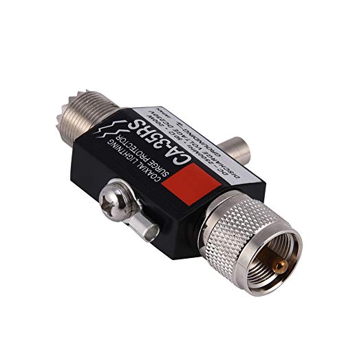 Hilitand UHF/UHF Coaxial Arrester Protector,200w Coaxial Lightning Surge Protector,Lightning Arrestor to Protect Transceiver,Receiver1/4 wavelength Short Circuit,Low Loss,VSWR