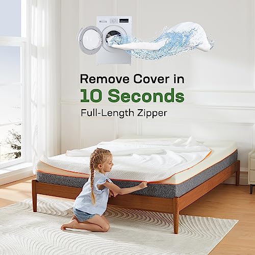 Marsail Queen Mattress, 10-inch Gel Memory Foam Mattress, Medium-Firm Queen Mattress in a Box for Pressure Relief & Support, Breathable Cooling Queen Size Mattress with Zippered Cover