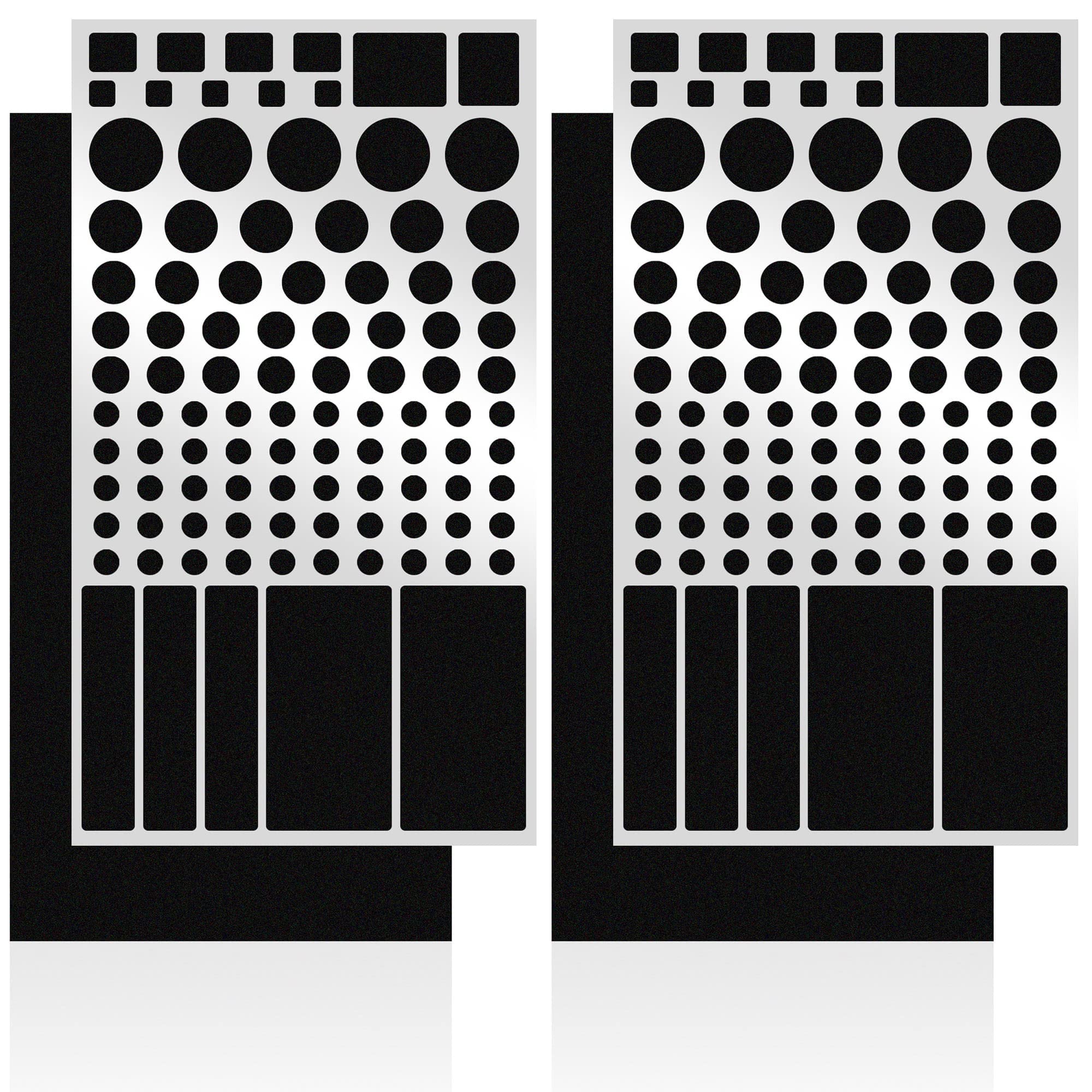 FLANCCI LED Light Blocking Stickers, Light Dimming LED Filters, (4 Sheets) Dimming Sheets for Routers, LED Covers Blackout, Dimming 80% ~ 100% of LED Lights (4Sheets = 2 Cut Out + 2 Uncut)