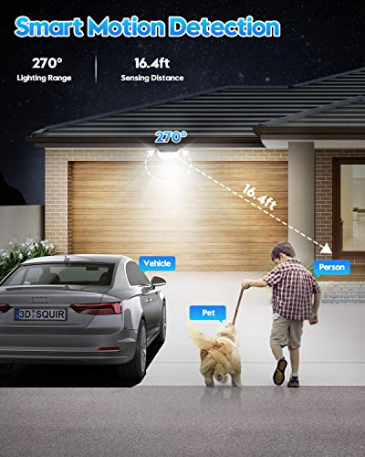 Osisete Solar Outdoor Lights [6Pack/3Modes], 5-Sided Lighting Motion Sensor Outdoor Lights, Solar Lights Outdoor Waterproof for Patio Backyard Garden Fence Driveway (115LED)