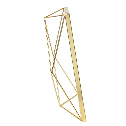 Umbra Prisma Picture Frame, 8x10 Photo Display for Desk or Wall, Brass