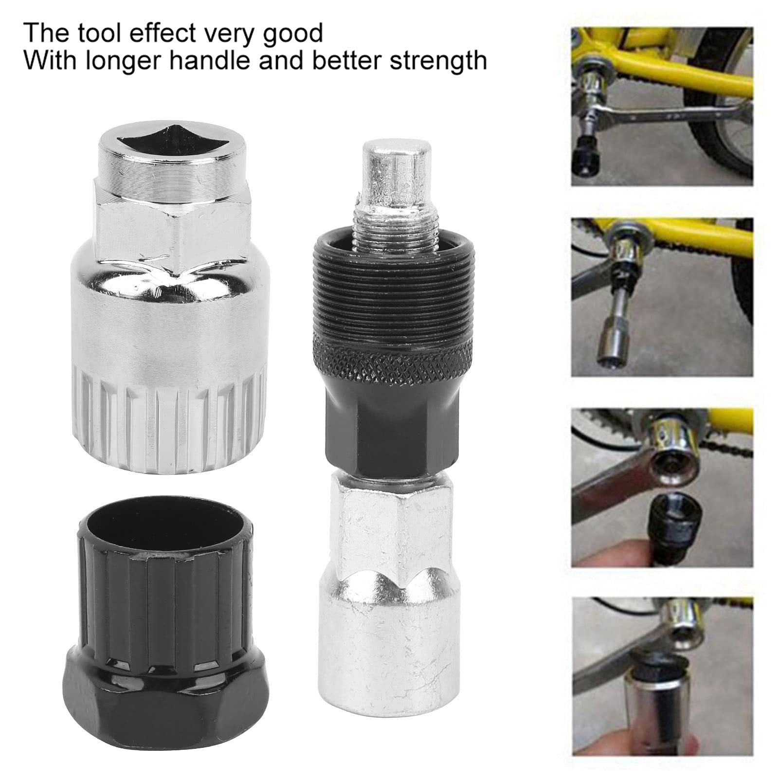 Deryang Puller Bicycle Repair Tools, Self Bike Crank Puller Stainless Steel Easy Operation for Mountain Bike for Road Bike